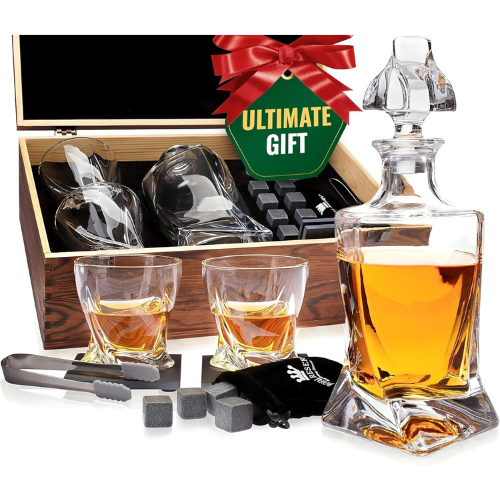 Royal Reserve Whiskey Decanter Set – Twisted Glass Edition – Whiskey ...