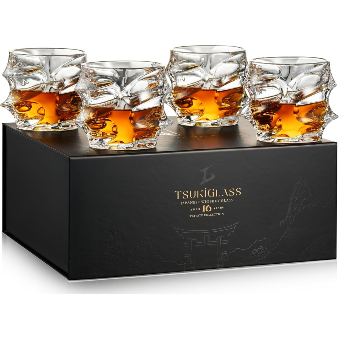 TSUKIGLASS Storm Premium Japanese Crystal Whisky Glasses – Whiskey and ...